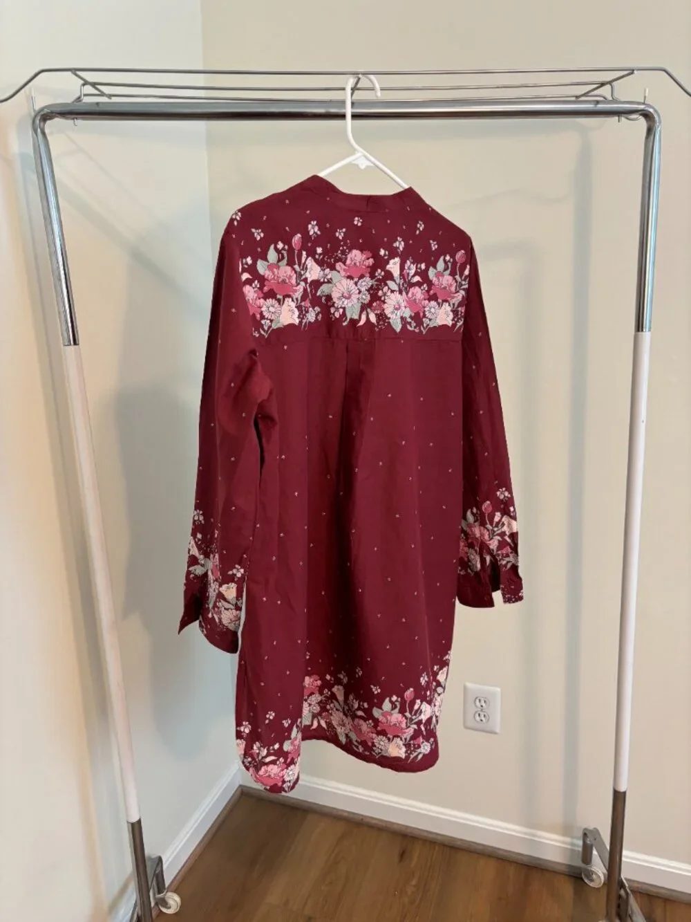 Tops | Maroon 10 Cotton Lawn Tunictop With Floral Printed Border | Poshmark
